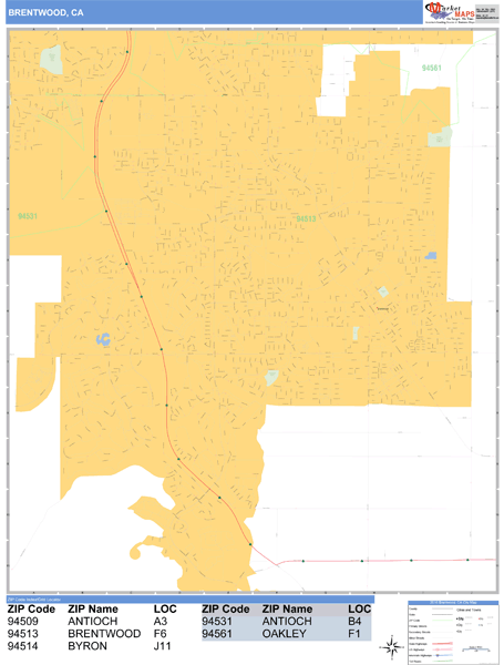 Brentwood Zip Code Map