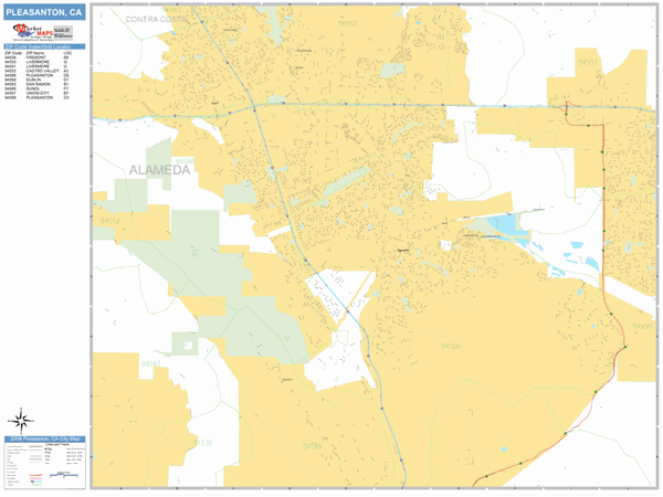Pleasanton Ca Zip Code Map