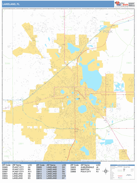 Lakeland Florida Zip Code Map Florida Zip Code Maps | FL Maps,