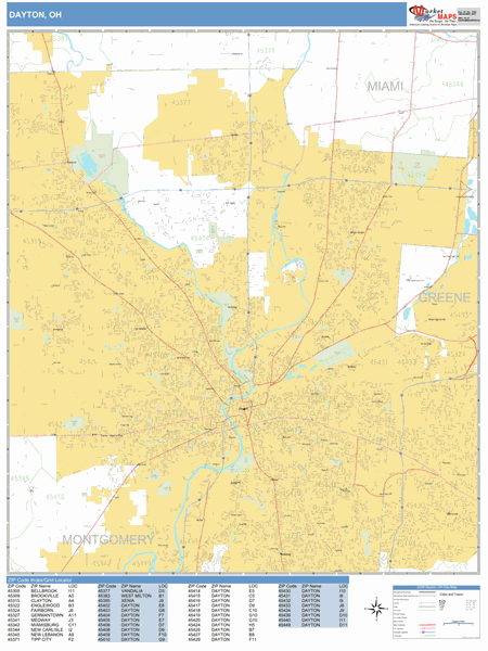 Zip Code Map Dayton Ohio
