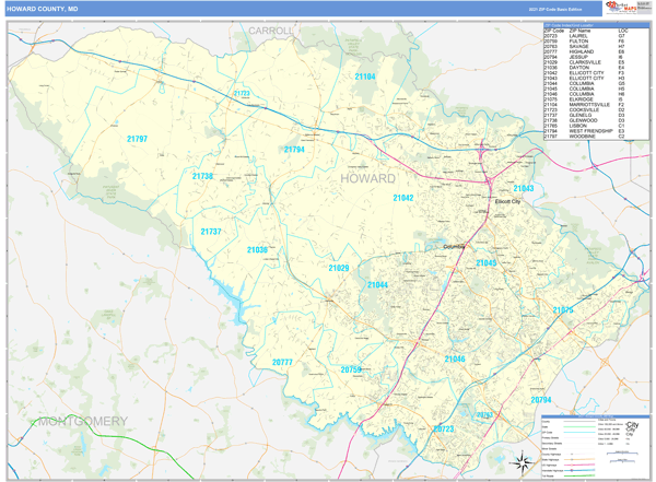Howard County Zip Code Map World Map Interactive Maryland County Map