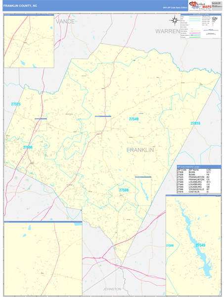 Franklin County Zip Code Map