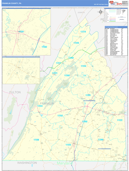 Franklin County Zip Code Map