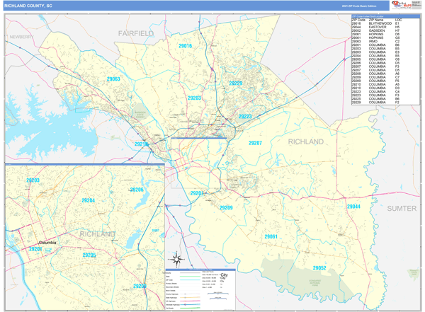 Richland County Sc Zip Code Map