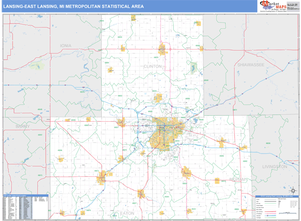 East Lansing Michigan County Map