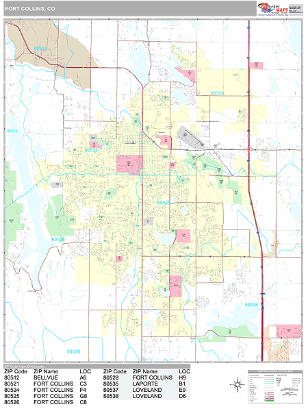 Ft Collins Zip Code Map