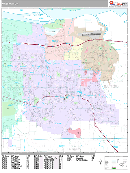 Gresham Oregon Zip Code Map