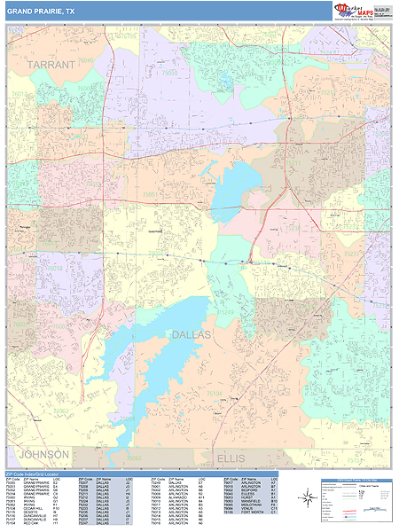 Grand Prairie Zip Code Map