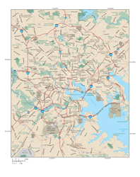 Baltimore Wall Map by Map Resources - DaVinciBG