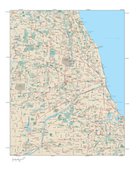 Chicago Metro Area Wall Map by Map Resources - DaVinciBG