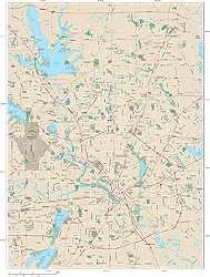 Dallas Metro Area Wall Map by Map Resources - DaVinciBG