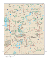 Indianapolis Metro Area Wall Map by Map Resources - DaVinciBG