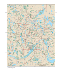 Minneapolis Metro Area Wall Map by Map Resources - DaVinciBG