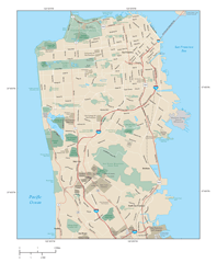 San Francisco Metro Area Wall Map by Map Resources - DaVinciBG